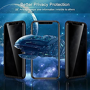 WHPXJY for [2 Pack] Privacy Screen Protector for iPhone 11 Pro Max & iPhone Xs Max Anti-Spy Shatterproof 9H Tempered Glass Film Anti-Scratch Bubble Free (NOT for iPhone 11)