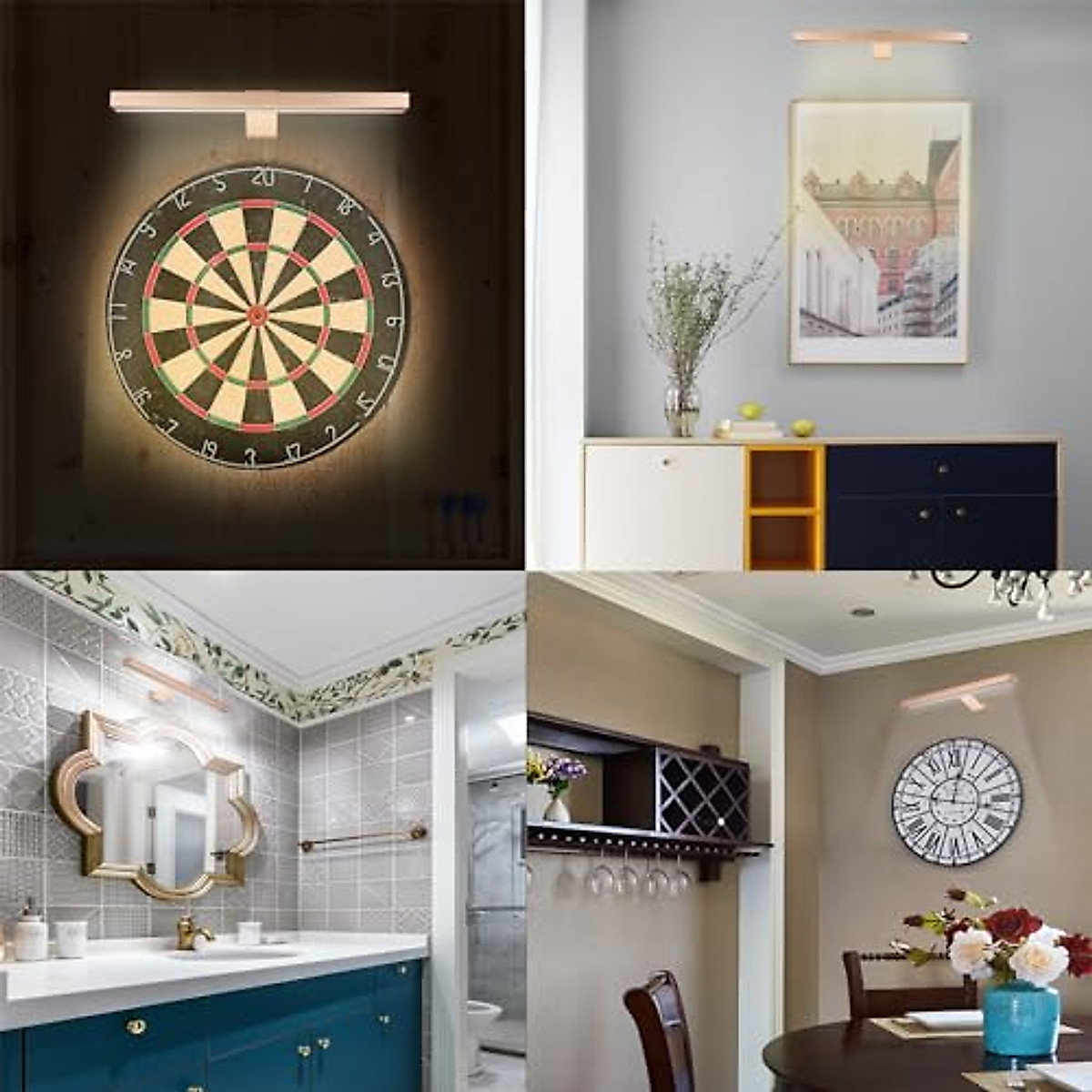 MIOBLUE Wireless Picture Lights with Remote, Recgargeable Battery Painting Light Display Lamp with 3 Lighting Modes, Dimmable Dartboard Light with Timer for Frame Portrait Art, Metal Body