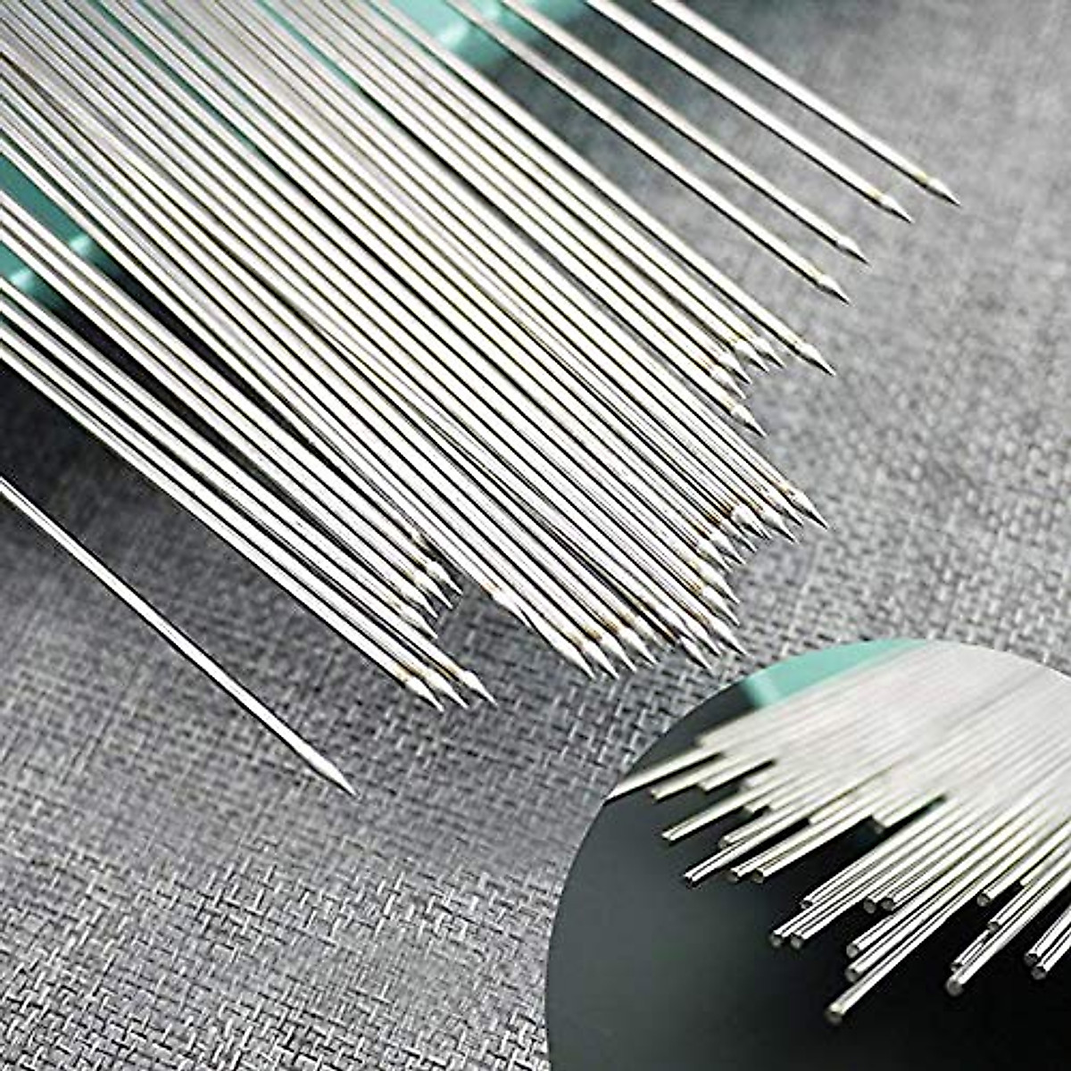 BigOtters Barbecue Skewers, 100PCS Skewers for Grilling Stainless Steel Skewers BBQ Needle Sticks Metal Skewers for Meat Shrimp Chicken Vegetable Outdoor Cooking