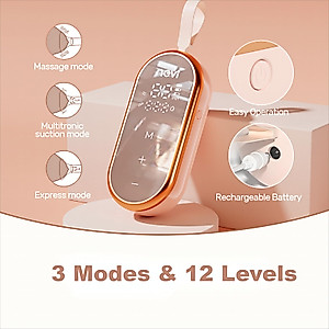 NCVI Double Electric Breast Pump, Portable Breast Pump for Breastfeeding, Breastpump 3 Modes & 12 Levels, 24/28mm Flanges, Touch Screen LED Display, Anti-Backflow, Rechargeable Battery