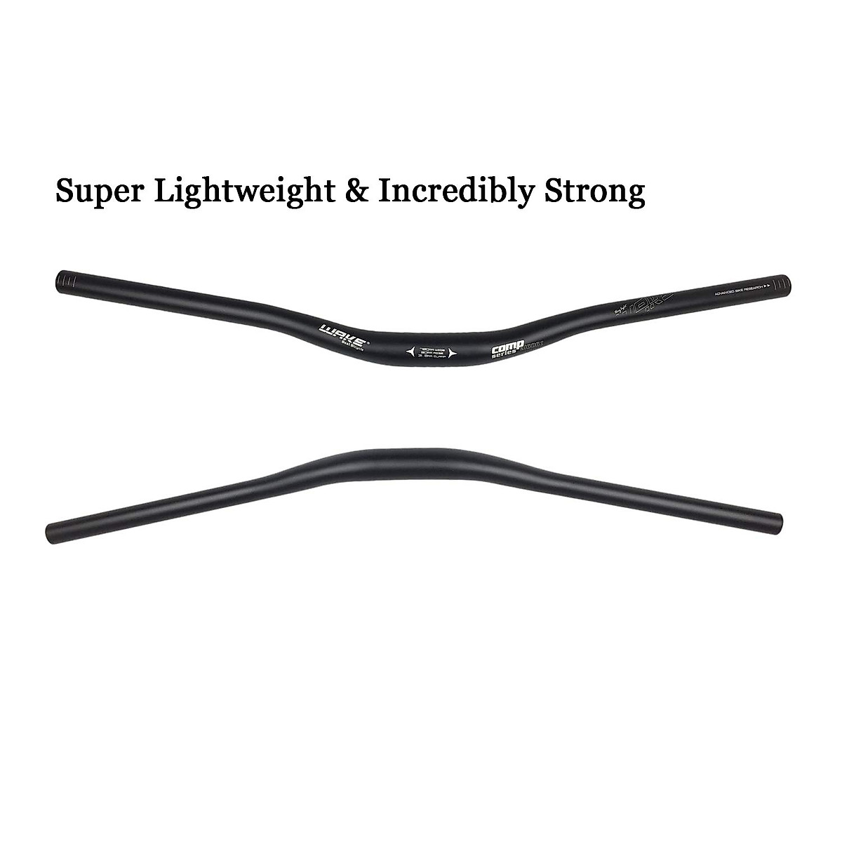 Wake 31.8mm MTB Mountain Bike Handlebar, Aluminum Alloy Mountain Bike Bicycle Riser Handlebar Extra Long 720/780mm with Paint Matte Surface (Black, 780mm)