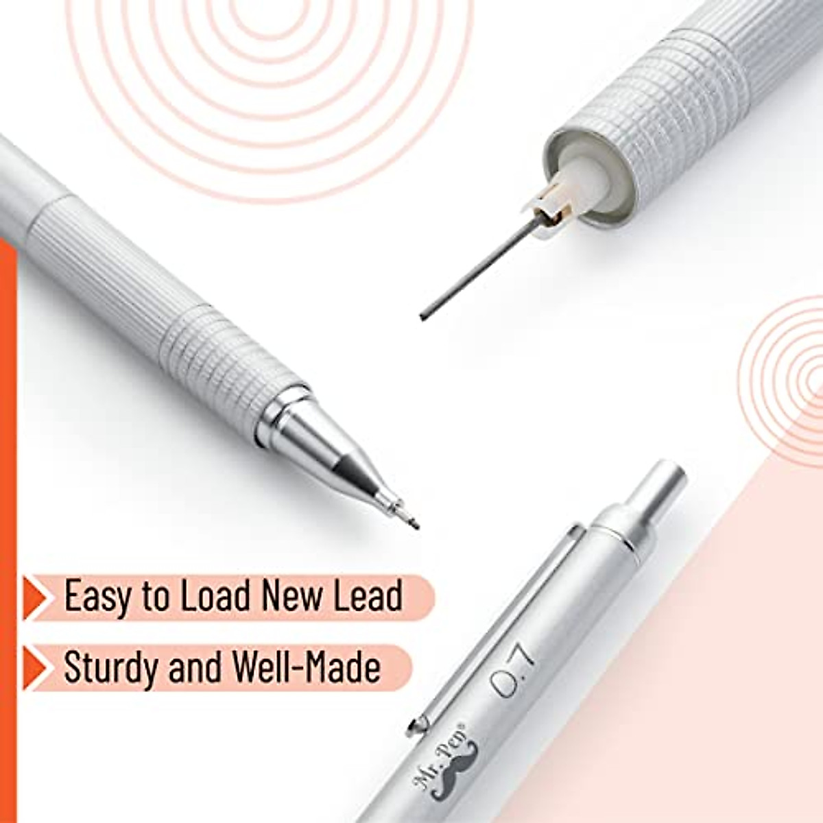 Mr. Pen- Mechanical Pencil, Metal, 0.7mm, Drafting Pencil, Metal Mechanical Pencils, 0.7 Mechanical Pencils, Metal Pencil, Drawing Pencil, Mechanical Pencil Pack