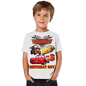 Personalized Birthday Shirt Car Birthday Shirt with Any Name and Any Age, Car Family Matching, Shirts Kids party handmade shirts