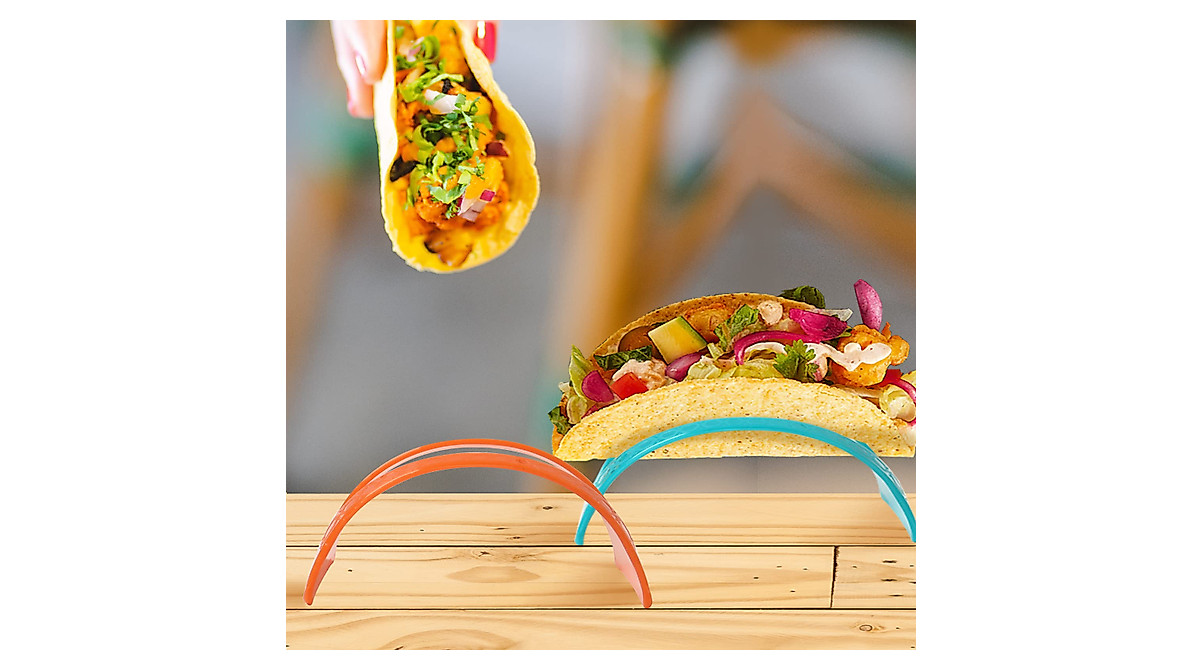 Colorful Taco Holder Stand Set - 36 Pack by Qfeley