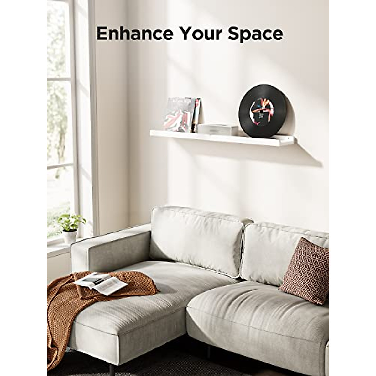 AMADA HOMEFURNISHING 2 Pack Floating Shelves and U-Shaped Floating Shelves