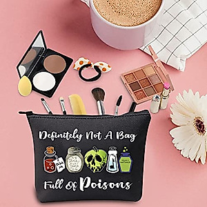 TSOTMO Evil Queen Witchy Gift Poison Apple Zipper Makeup Pouch Witch Poison Gift Poison Villains Inspired Gift Halloween Party Gift Villain Fans Gift (Full Of Poisons BLK)