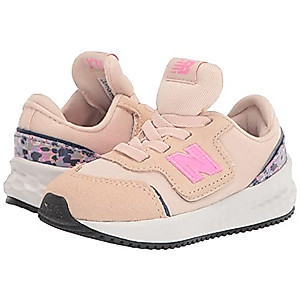 New Balance Kid's X70 V1 Bungee Sneaker, Vintage Rose/Moon Shadow/Vibrant Pink, 2 Wide Infant