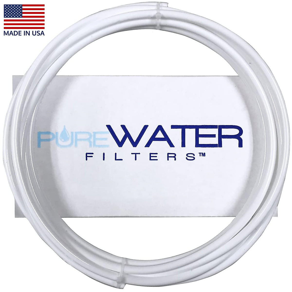 PureWater Filters 1/4" Water Line Tubing - 5' Feet Long, Compatible with Plumbable Single-Serve Brewer Hookups, Refrigerators, & Ice Makers - White