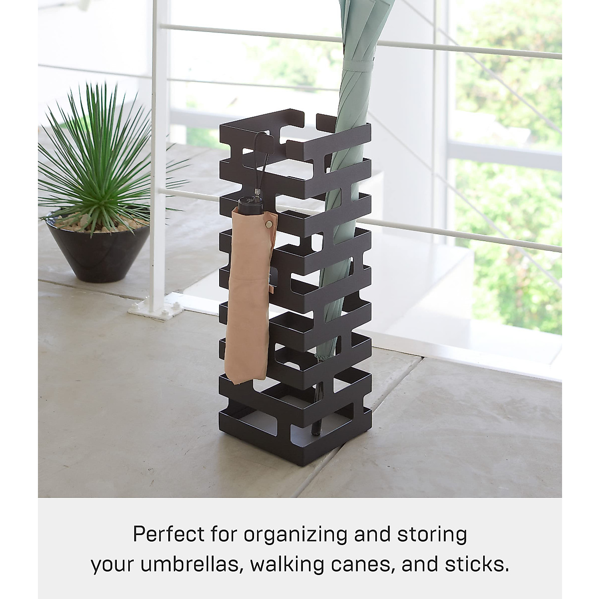 YAMAZAKI Home Storage Walking Canes | Steel | Umbrella Stand, Small, Black