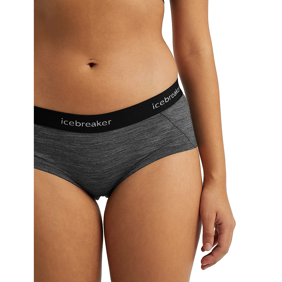 Icebreaker Merino Sprite Hot Pants Underwear for Women, Merino Wool Base Layer - Lightweight, Soft Women’s Panties for Cold Weather Activities - Thermal Underwear, Gritstone Hthr, X-Small