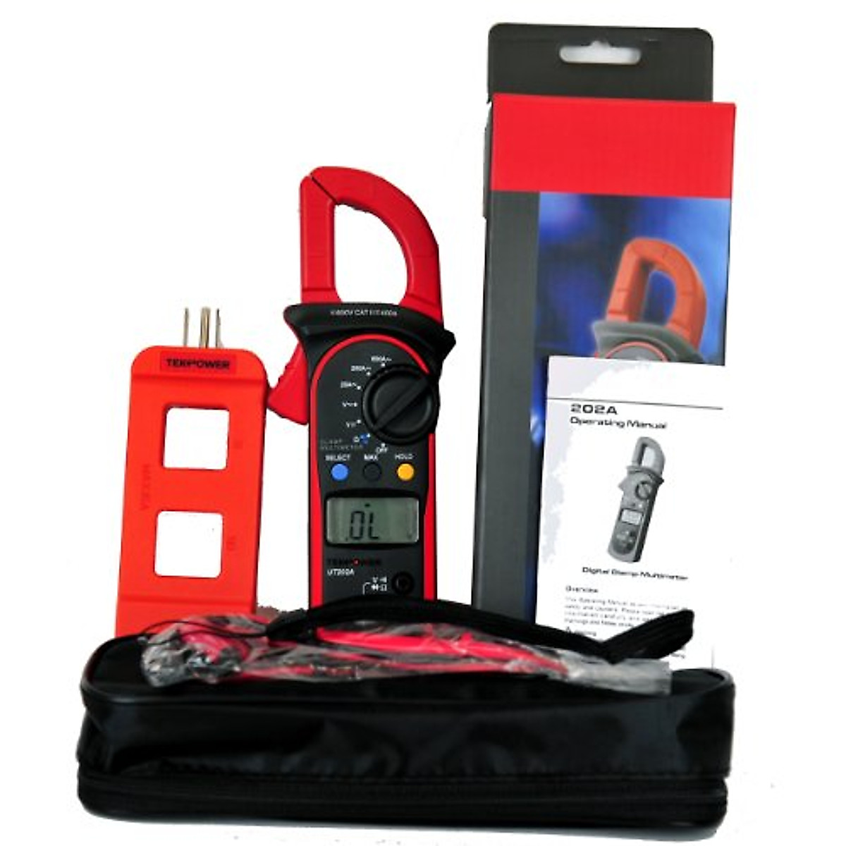 Tekpower UT202A (Uni-Trend) Auto-ranging AC 600 Amp Clamp Meter with Tekpower Line Splitter M920