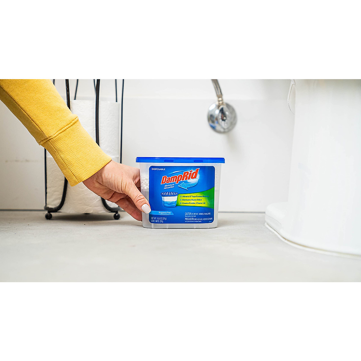 DampRid Fresh Scent Disposable Moisture Absorber, 10.5 oz., 3 Pack – Attracts & Traps Excess Moisture, Eliminates Musty Odors, Creates Fresher, Cleaner Air, White