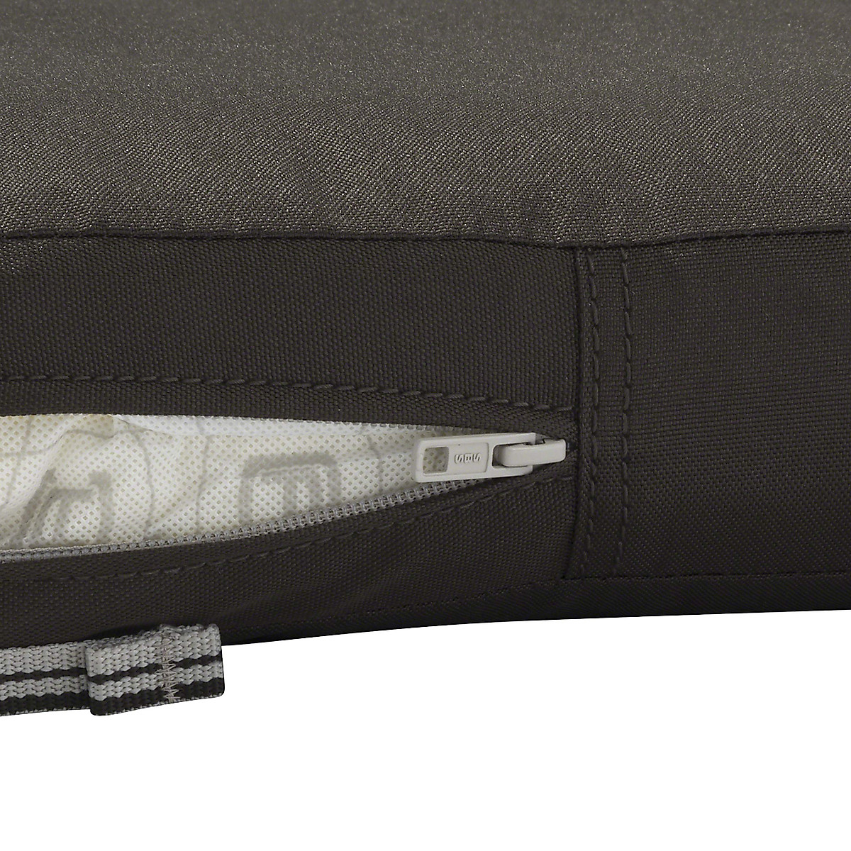 Classic Accessories Ravenna Water-Resistant 72 x 21 x 3 Inch Slip Cover for Patio Chaise Lounge Cushion, Espresso, Patio Furniture Cushion Covers