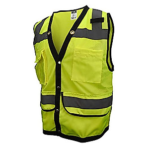 Radians Unisex Adult Industrial Safety Vest, Safety Green, Large US