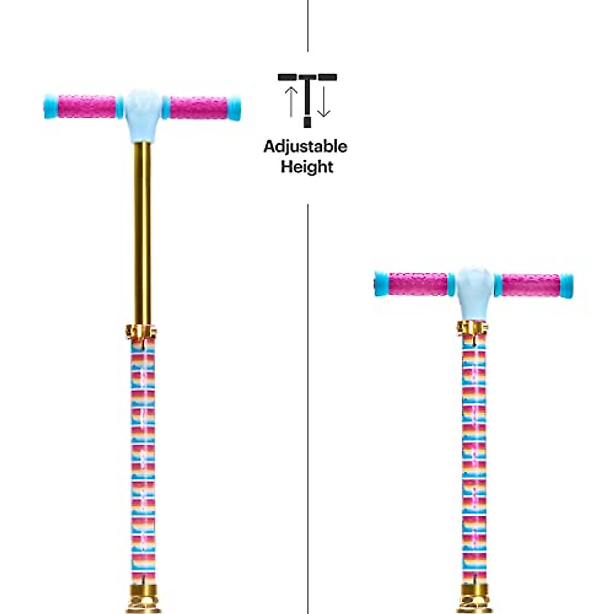 Jetson Disney Princess Kick Scooter, Foldable with Light Up Wheels, Adjustable Handlebar Height, Pink