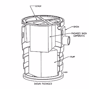 Little Giant WCR-9SS 115 Volt, 4/10 HP, 4800 GPH Sewage/Effluent/Wastewater Collection and Removal System, Steel Cover, Green/Blue, 509082