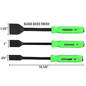OEMTOOLS 26501 Automotive Gasket Scraper Set, 3-Piece Rust, Residue And Carbon Buildup Cleaning Blade Scraper Tool Kit, Heat-Treated Steel, 3/4", 1", 1-1/2" Blades, Sure-Grip Handle Design