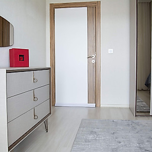 BAZERGA Under Door Draft Stopper One Sided Weather Stripping Door Seal Strip with Hook and Loop Self Adhesive Tape Noise Draft Blocker Dust and Sound Proof Energy Saving Door Stopper 35.4" (White)