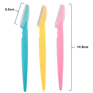 Eyebrow Razor for Women (Pack of 6) Facial Razors for Women, Face Shaver, Peach Fuzz Remover, Women's Razors, Ladies Razors for Facial Hair, Eyebrow Trimmer, Safety Cap Included, Face and Neck Razor, Brow Razor, Remove Fine Hairs by TradeProvider®