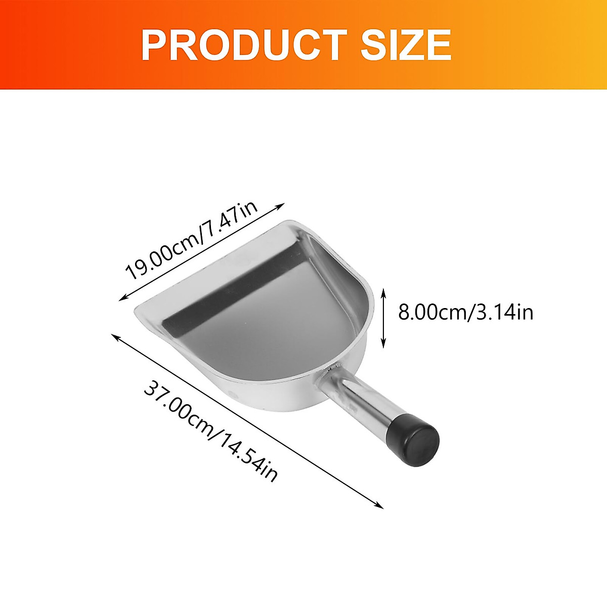Gatuida Stainless Steel Dust Pan Metal Trash Shovel with Handle Handheld Dust Pan Wide Scooper for Indoor Outdoor Fireplace Industrial and Commercial Use