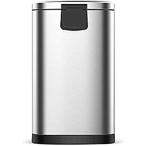 Innovaze 3.2 Gal./12 Liter Stainless Steel Semi-Round Step-on Trash Can for Bathroom and Office