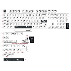 JSJT Space Keycaps 138 Keys White Keycaps Cherry Profile Keycaps PBT Dyed Sublimation Custom Keycaps for Cherry Gateron MX Switch Mechanical Gaming Keyboards