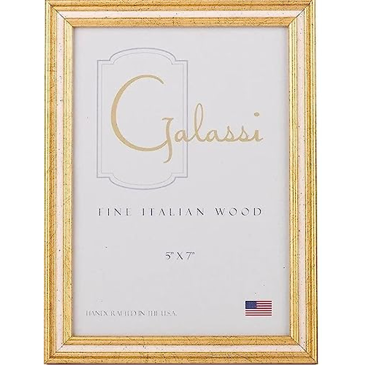 F. G. Galassi Handcrafted Fine Italian Wood Photo Picture Frame Gold With Creme Channel - 5 x 7-25257