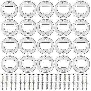 Homend 100Pack Wall Mount Bottle Openers, Mounting Hardware Included, Vintage Rustic Bar(Wood Block is not Included) (Silver)