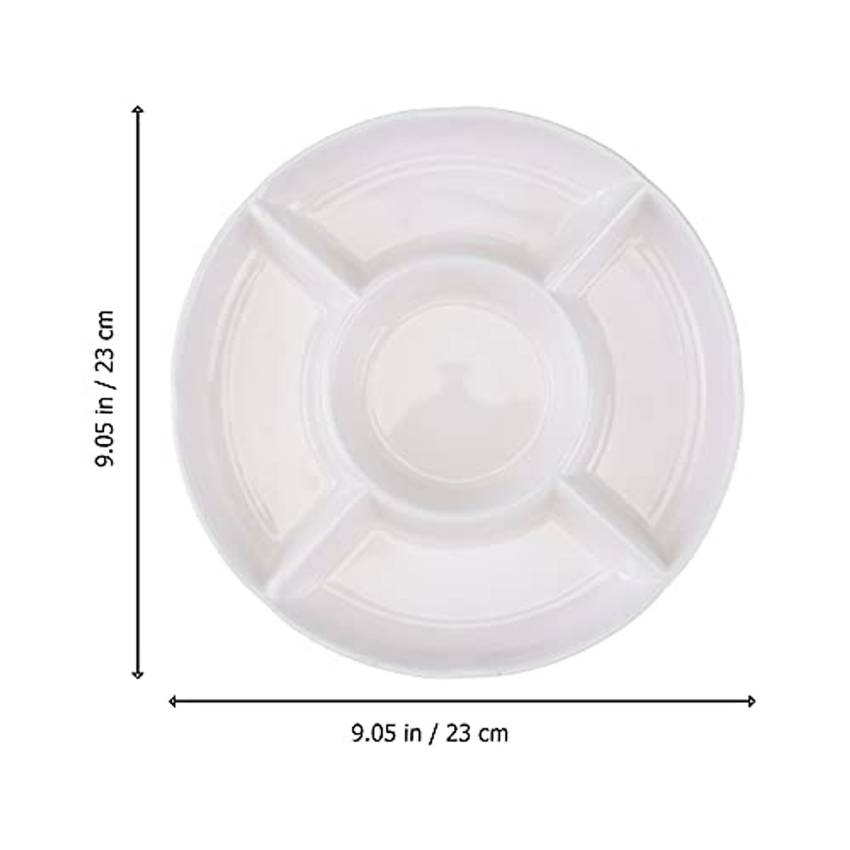 FRCOLOR Appetizer Serving Platter, Melamine Appetizer Serving Tray Compartment Serving Platter Tray Divided Snack Dish for Restaurant 9 Inch