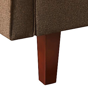 Modern Upholstered Fabric Folding Futon Sofa Bed for Compact Living Space, Apartment, Dorm, Convertible Sleeper Sofa Couch Home Recliner Lounge with Armrest, Square Wooden Legs and Center Leg (Brown)