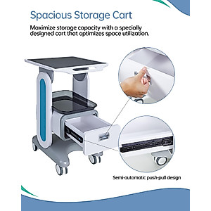 Professional Medical Trolley Cart with Wheels Mobile Ultrasound Cart Beauty Storage Utility Cart Rolling Cart with Drawer for Home Bedroom Salon Lab Hospital Dental Office Clinic