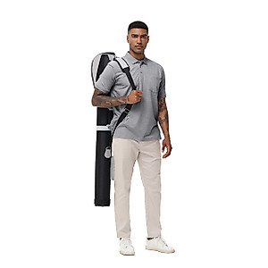 TIHEEN Men's Short Sleeve Moisture Wicking Performance Golf Polo Shirts with Pocket(XL,Grey)