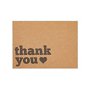 Rustic Thank You Cards Value Pack (120-Count) - Kraft Paper Thank You Cards, Blank on The Inside, Envelopes Included - 13 x 9.4 cm