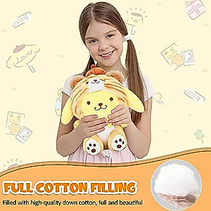 10 Inch Cute Pom Pom Purin Plush Toys, Cartoon Stuffed Animals Pillow Doll, Cute Anime Plush Figure Plushies Toy Perfect Birthday Party Favor Gifts for Children Girls Boys Fans