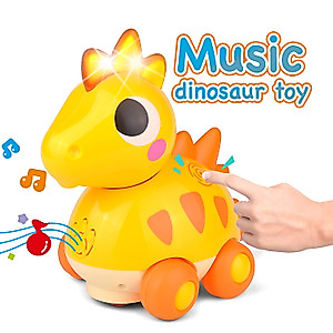 Baby Musical Toys 6 to 12 Months Touch & Go, Dinosaur Crawling Toys for 1 Year Old Boys Girls, Infants Learning Toys 12-18 Months, Gifts for 3 6 7 8 9 10 12 M+, Toddler Educational Gifts Toys Age 1-2