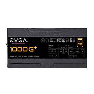 EVGA SuperNOVA 1000 G+, 80 Plus Gold 1000W, Fully Modular, FDB Fan, 10 Year Warranty, Includes Power ON Self Tester, Power Supply 120-GP-1000-X1,Black