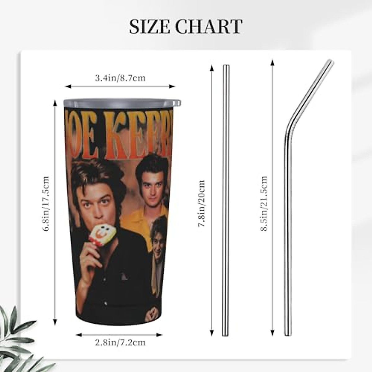 OAEWRE Joe Actors Keery Stainless Steel Mug Insulated Tumbler Coffee Mugs with Lids and Straw Double Wall Vacuum Cup 20oz