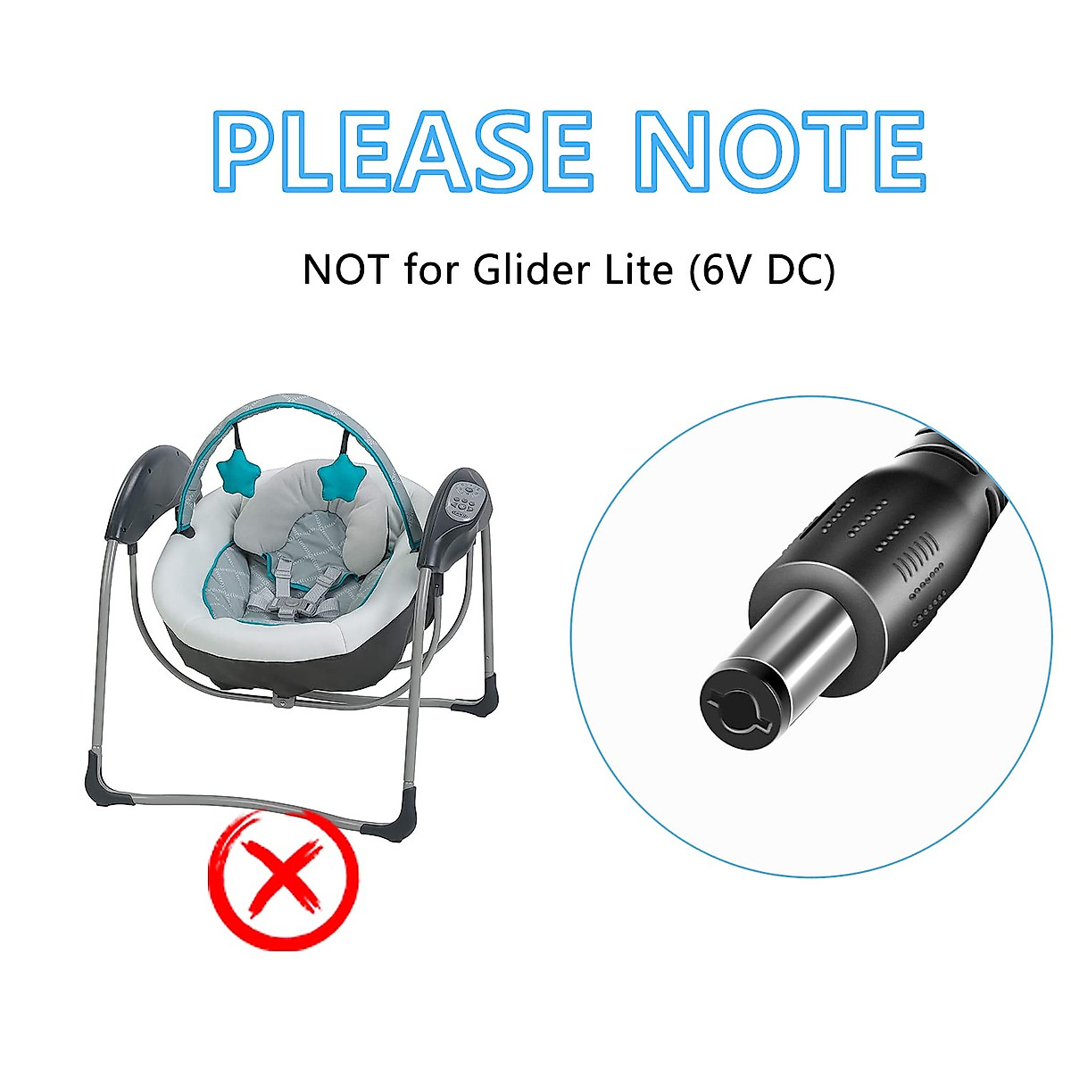 5V Replacement Cord for Graco Swing, Simple Swing, Glider LX, Glider Petite LX, Glider Elite, Glider Premier, Sweetpeace, Sweet Snuggle, DuetConnect LX, DuetSoothe (8.2FT)