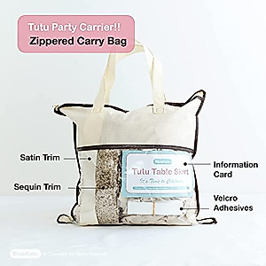 Bluekate Champagne Gold Table Skirt 6ft. Double Organza, Two Trims Party Tutu Table Skirt! Wedding Decorations Rustic Theme, Graduation, Gold Party Decorations. Table Skirts for Rectangle Tables 6ft