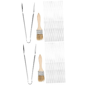 2 Sets Barbecue Tool Set Bbq Accessories Barbecue Accessories Grill Utensils for Outdoor Grill Multi-function Grill Clip Stainless Steel Bbq Sticks Barbecue Supply Bbq Tools