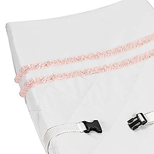 Sweet Jojo Designs Boho Bohemian Girl Baby Nursery Changing Pad Cover - Blush Pink and White Farmhouse Shabby Chic Designer Modern Minimalist Tuft Tufted Cotton