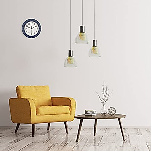 Mofine Wall Clock for Living Room Decor, Small Kitchen Wall Clock, Silent Wall Clocks Battery Operated for Bathroom/Bedroom/Office, 9 inch-Navy Blue