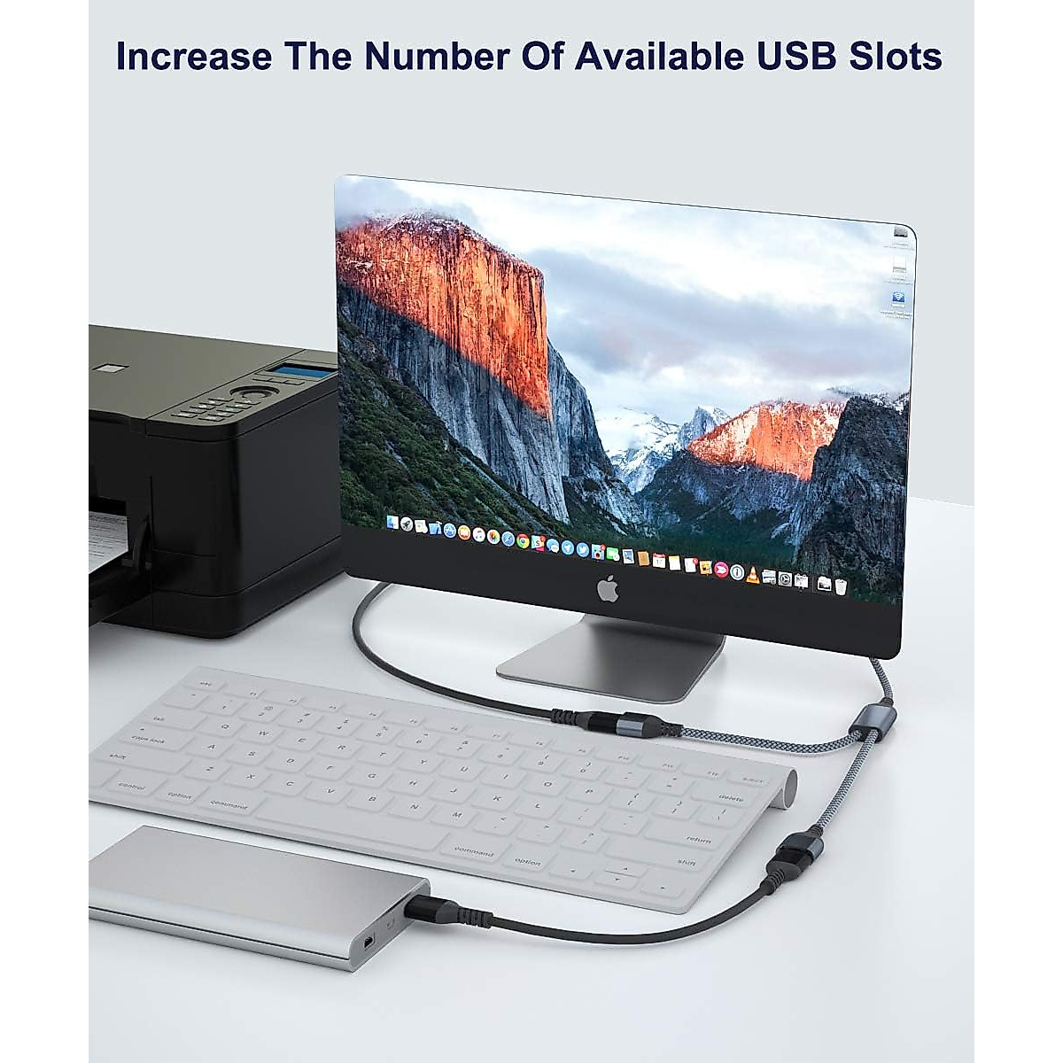 Itramax USB Splitter 1 in 2 Out 1FT 2Pack,USB Y Cable Double USB Adapter Splitter USB Male to Female Extension Cord Dual Port Extender Hub Data Power Charger Split for TV,PC,Laptop,MacBook,PS4,PS5