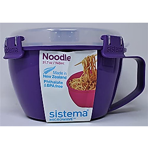 Sistema 21109 Microwave Cookware Noodle Bowl, 31.7 Ounce, Color may vary, Sold Individually.