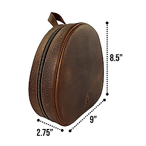 LeatherTex, Minimalist Case Compatible with AirPods Max, Handmade from Full Grain Leather - Bourbon Brown