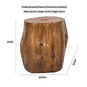 Ball & Cast Concrete Stool End Table, 16.5"H, Brown