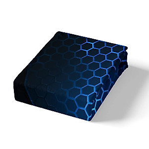 Honeycomb Bed Sheets Hexagonal Print Bedding Sheet Geometrical Beehive Blue Bedding Set for Boys Girls Children Teens Bedroom Decor Geometric Simplistic Bed Sheet Set Twin Size with 1 Pillow Case