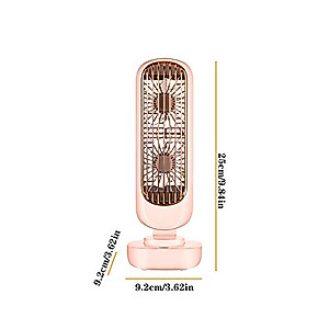 Juesi Mini Fan for Desk Bedroom, Personal Fan with 2 Blades Powerful for Cooling Office Room, Portable USB Rechargeable, Retro Vintage Tall Design, Low Noise Quiet (Green)