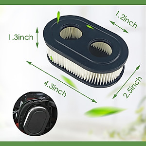 HOMJOY 6 Packs Filters+6 Packs Sponge, 593260 Lawn Mower Air Cleaner Cartridge Filter & Sponge, Replacement Filters for 4247 5432 5432k 09P00 09P702 550E 500EX 550EX 625 575EX Series Engine (6+6)