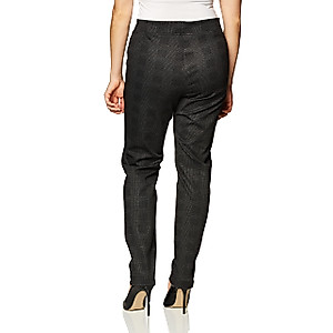 Calvin Klein Women Pull On Stretch Pants (Standard and Plus), Cropped Glen Plaid, Large